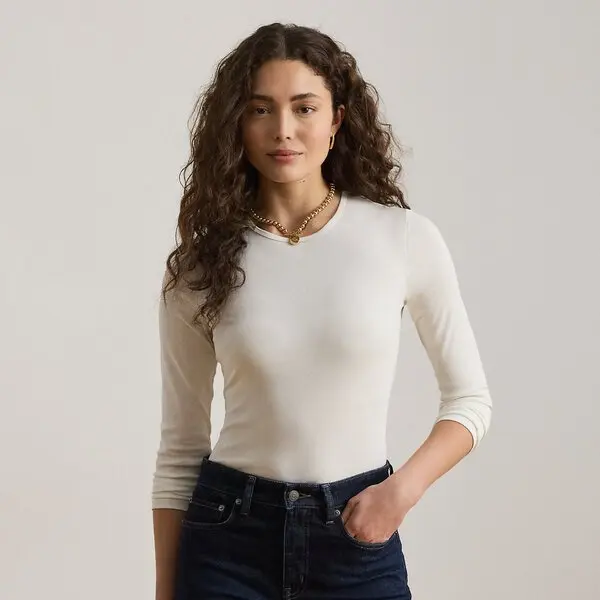 Ralph Lauren Stretch Cotton Long-sleeve Tee - White