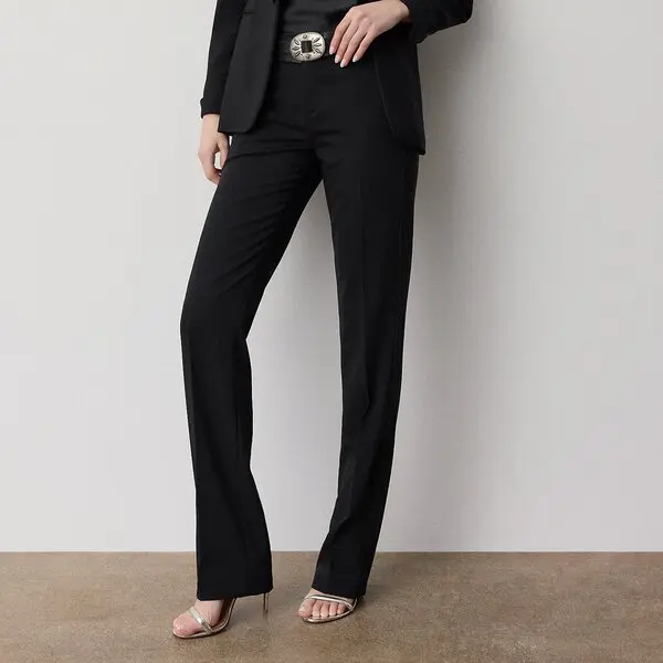 Ralph Lauren Seth Wool Crepe Tuxedo Pant - Black