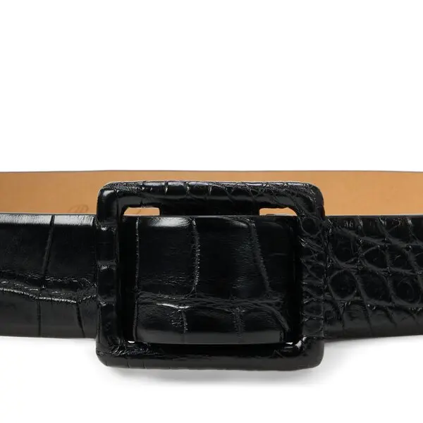 Ralph Lauren Trench Buckle Alligator Belt - Black