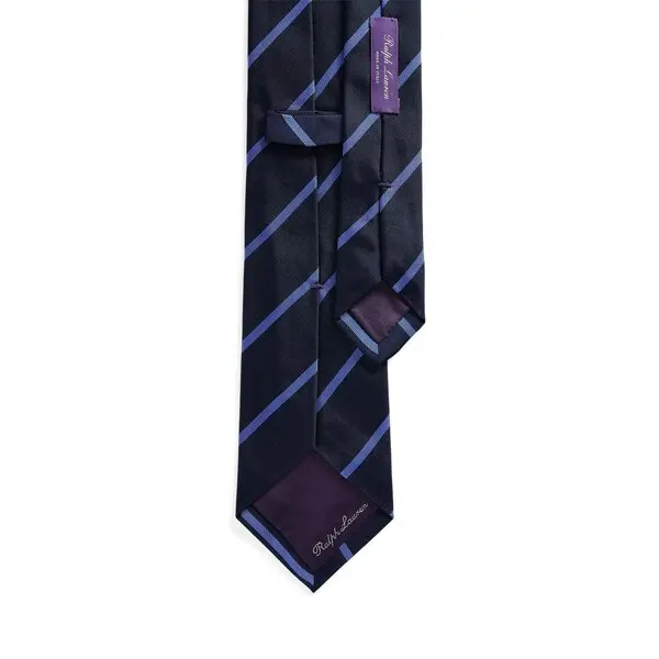 Ralph Lauren Striped Silk Repp Tie - Navy/blue
