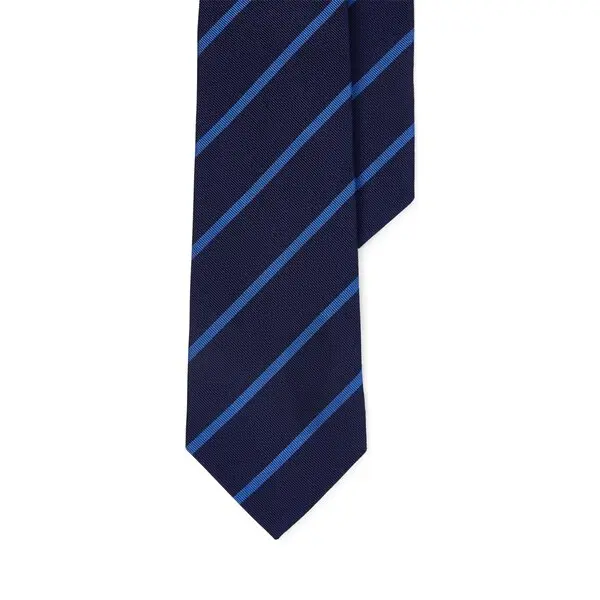 Ralph Lauren Striped Silk Repp Tie - Navy/blue