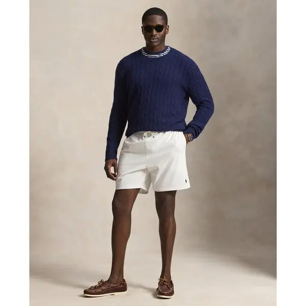 Ralph Lauren Traveler Stretch Classic Fit Swim Trunk - White