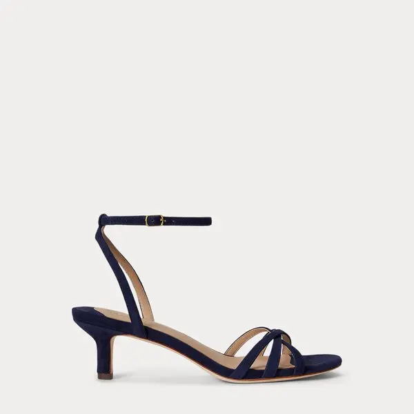 Ralph Lauren Kendyl Kitten-heel Suede Sandal - Refined Navy