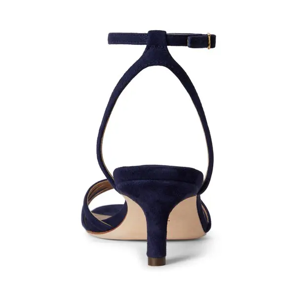 Ralph Lauren Kendyl Kitten-heel Suede Sandal - Refined Navy