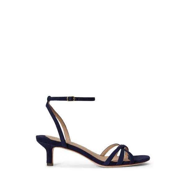 Ralph Lauren Kendyl Kitten-heel Suede Sandal - Refined Navy