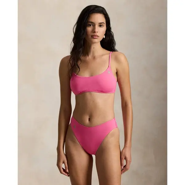 Ralph Lauren Embroidered Pony Bikini Top - Desert Pink