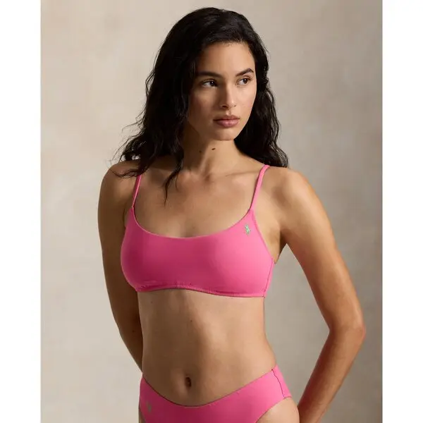 Ralph Lauren Embroidered Pony Bikini Top - Desert Pink