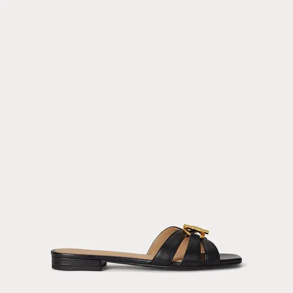 Ralph Lauren Blaike Nappa Leather Slide Sandal - Black