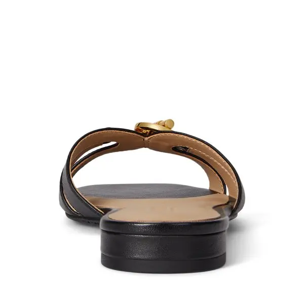 Ralph Lauren Blaike Nappa Leather Slide Sandal - Black