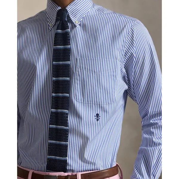 Ralph Lauren Classic Fit Striped Poplin Shirt - Blue/white