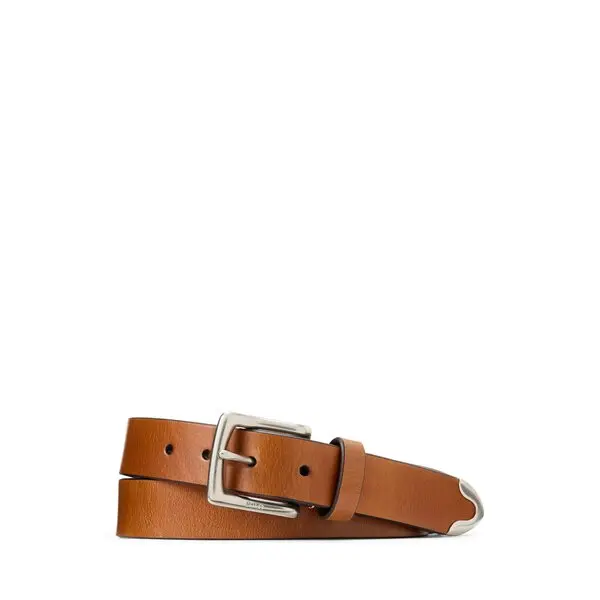 Ralph Lauren Western Leather Dress Belt - Tan