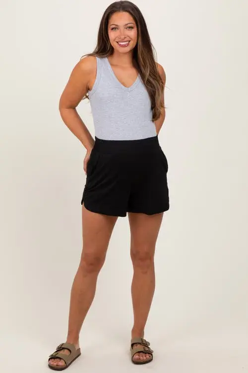 PINKBLUSH Maternity Rounded Hem Shorts