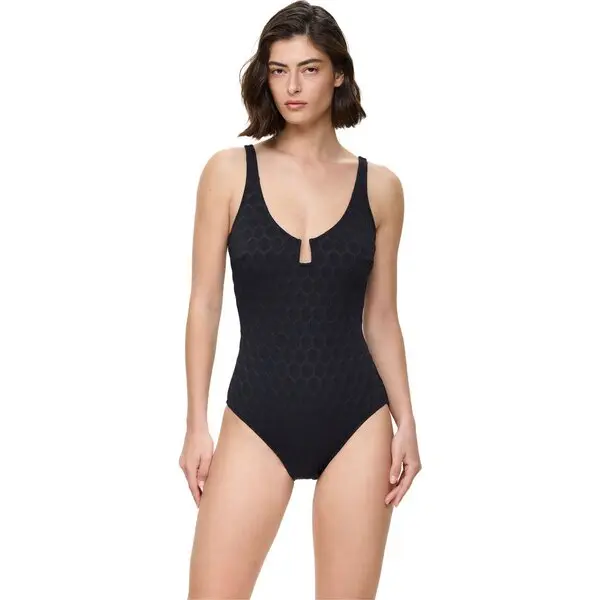 GOTTEX Textured U-wire One-piece Swimsuit - Black