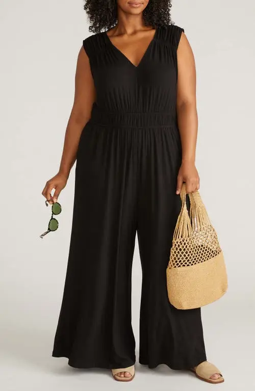 Universal Standard The Zoey Liquid Jersey Wide Leg Jumpsuit - Black