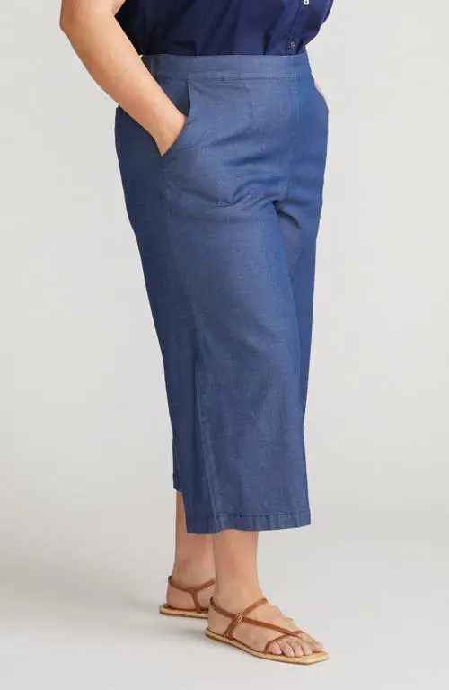 Universal Standard Cropped Wide-leg Chambray Pants