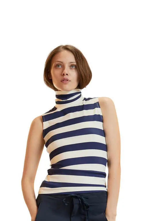 Cynthia Rowley Sutton Sleeveless Turtleneck - Navy