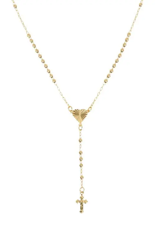 THE M JEWELERS Heart Rosary Necklace - Gold