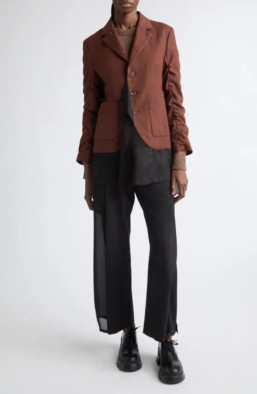 Undercover Wool Blazer With Sheer Hem