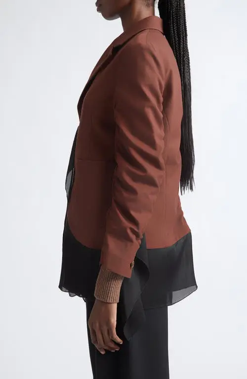 Undercover Wool Blazer With Sheer Hem