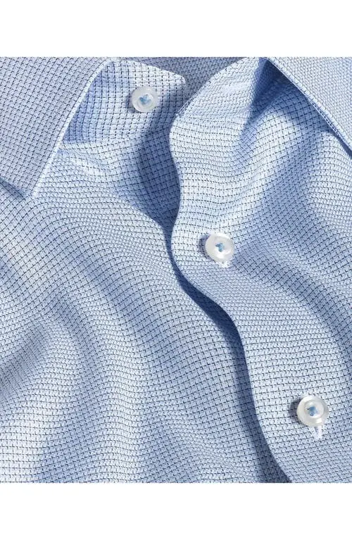 David Donahue Slim Fit Microcheck Stretch Twill Shirt