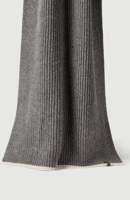 Brunello Cucinelli Cashmere English Rib Knit Scarf With Monili - Lead