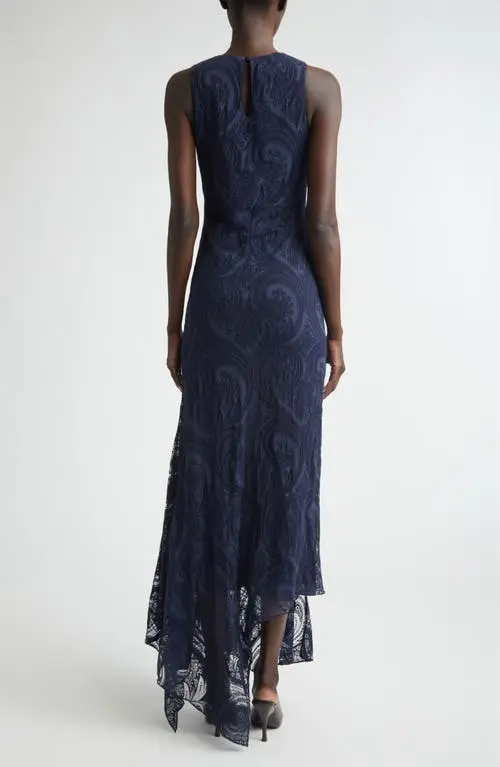 Etro Tonal Paisley Burnout Jersey Maxi Dress