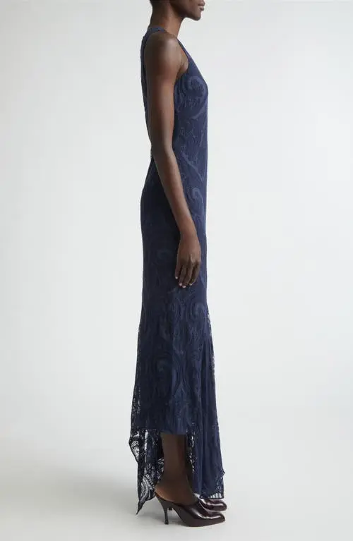 Etro Tonal Paisley Burnout Jersey Maxi Dress