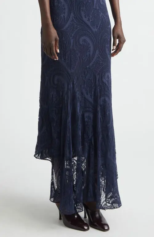 Etro Tonal Paisley Burnout Jersey Maxi Dress