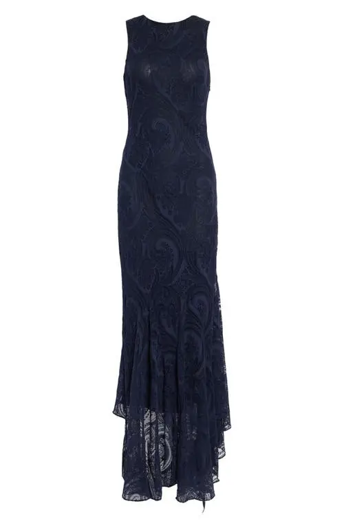 Etro Tonal Paisley Burnout Jersey Maxi Dress