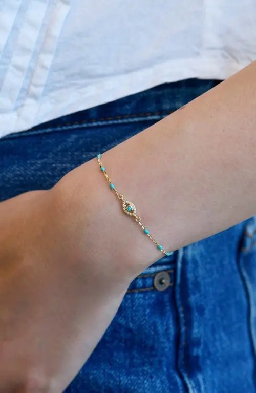 Anzie Evil Eye Pavé Diamond Bracelet