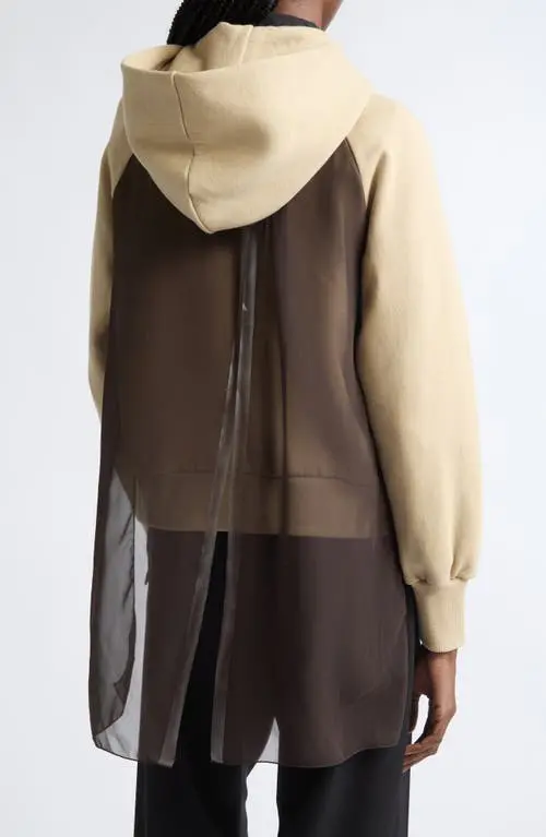Undercover Zip Hoodie With Sheer Hem