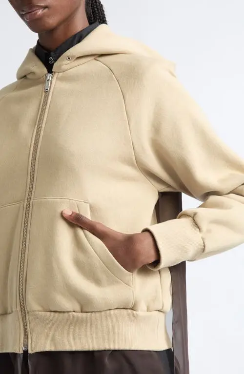 Undercover Zip Hoodie With Sheer Hem
