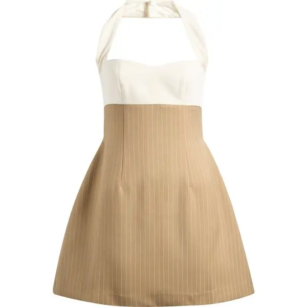 Oddmuse Pinstripe Halter Minidress