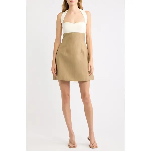 Oddmuse Pinstripe Halter Minidress