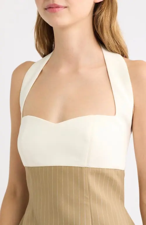 Oddmuse Pinstripe Halter Minidress