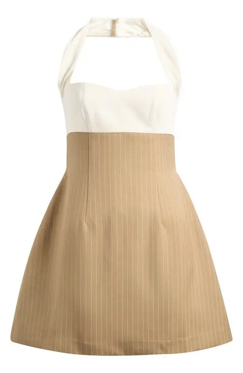 Oddmuse Pinstripe Halter Minidress