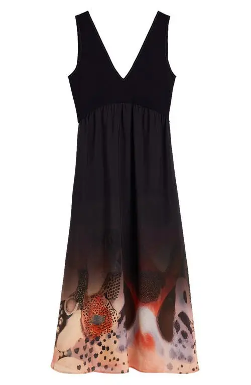 Desigual Viscose V-neck Midi Dress