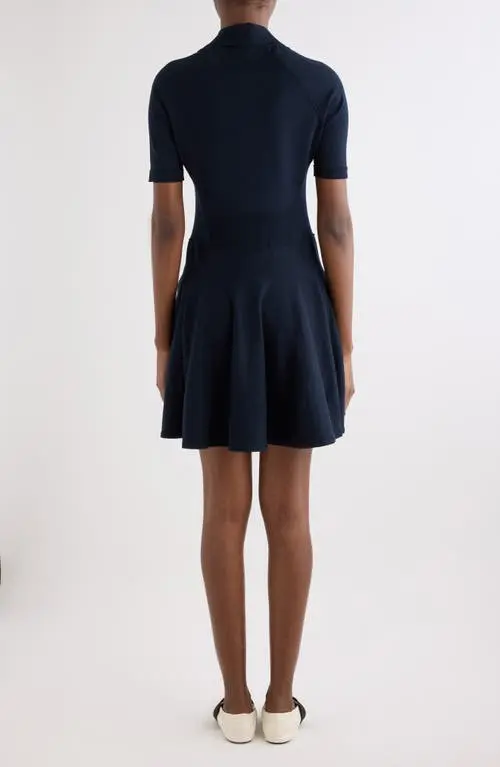 Givenchy Embroidered Logo Cotton & Silk Blend A-line Polo Dress
