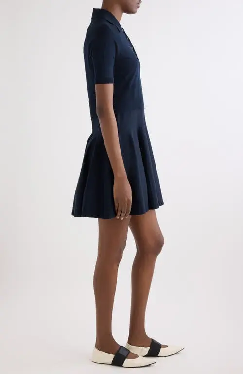 Givenchy Embroidered Logo Cotton & Silk Blend A-line Polo Dress
