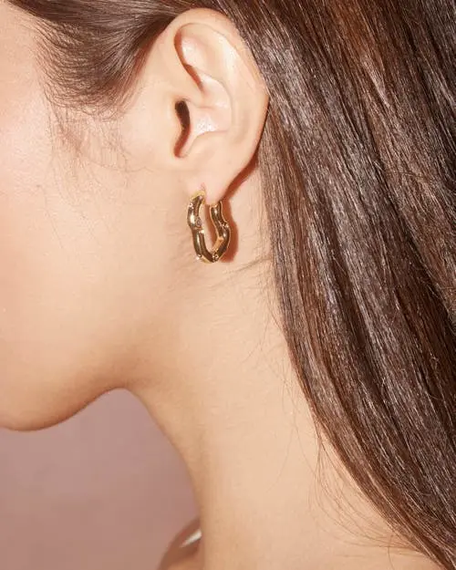 EMMA PILLS Tone Crystal Embellished Hoop Earrings
