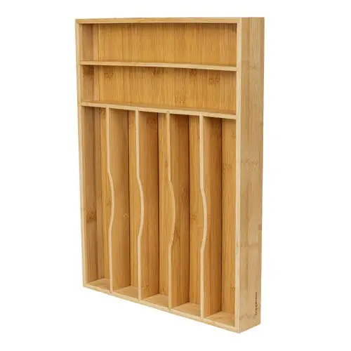 HAPPIMESS Hudson Modern Farmhouse Handcrafted 7-slot Kitchen Drawer Organizer - Natural