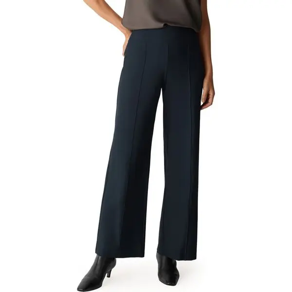 Eileen Fisher Seamed High Waist Wide Leg Pants - Maritime
