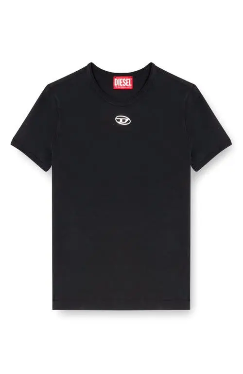 DIESEL® Metallic Oval D Cutout T-shirt - Black