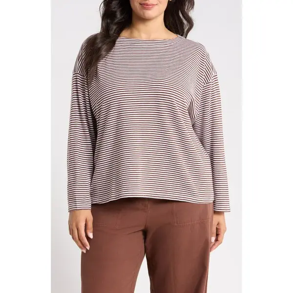 Eileen Fisher Striped Organic Cotton Boxy Top - Trufl