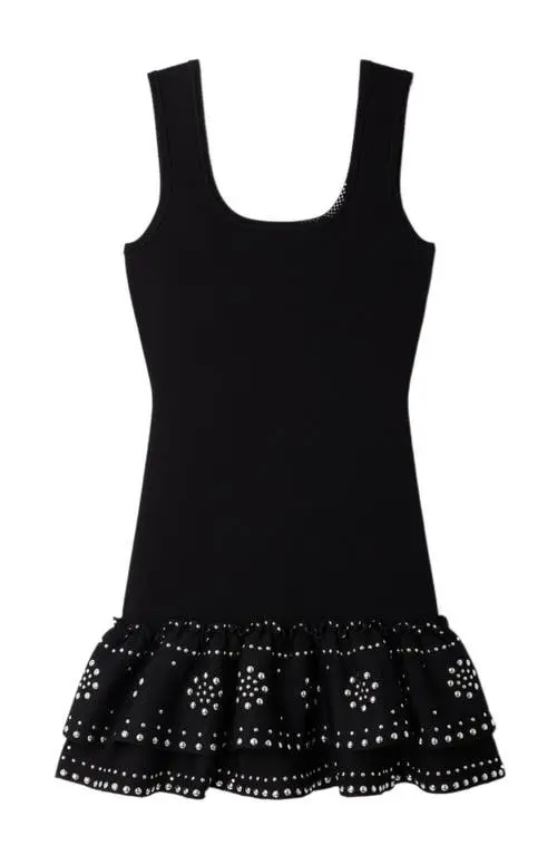 Sandro Short Knit Dress With Studs