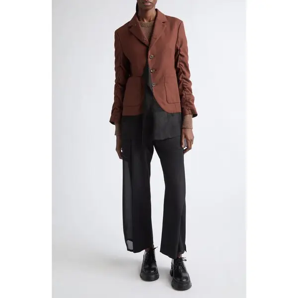 Undercover Wide Leg Pants With Ruffled Panels