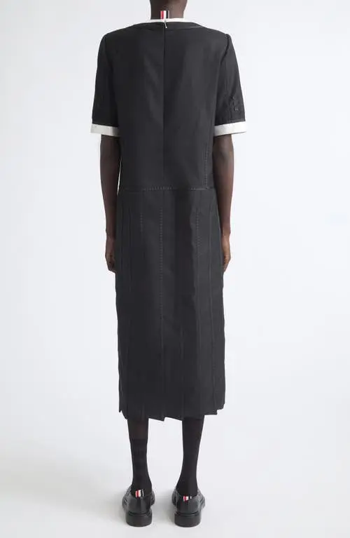 Thom Browne Super 120's Wool Twill Trompe L'oeil Midi Dress