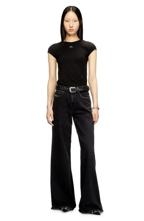 DIESEL® Embroidered Oval D Cutout T-shirt - Deep/black