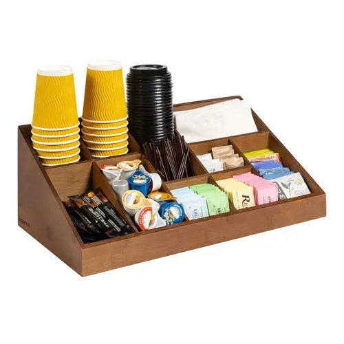 HAPPIMESS Bambury Minimalist Handcrafted Cup And Condiment Station - Brown