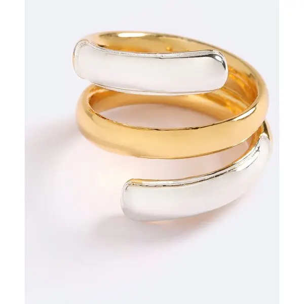 EMMA PILLS Double Strobe Ring - Silver/gold